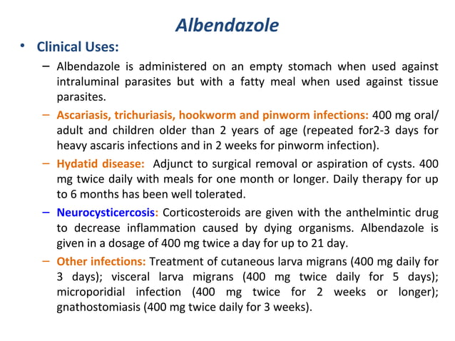 Anthelmintic drugs | PPT | Infectious Diseases | Diseases and Conditions