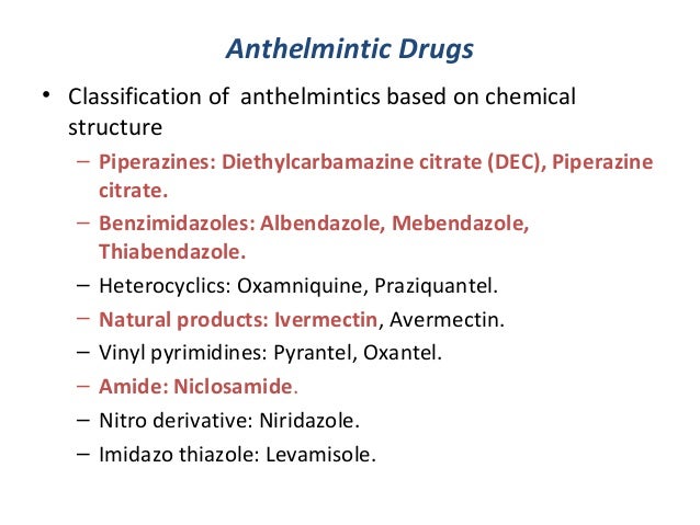 Anthelmintic drugs