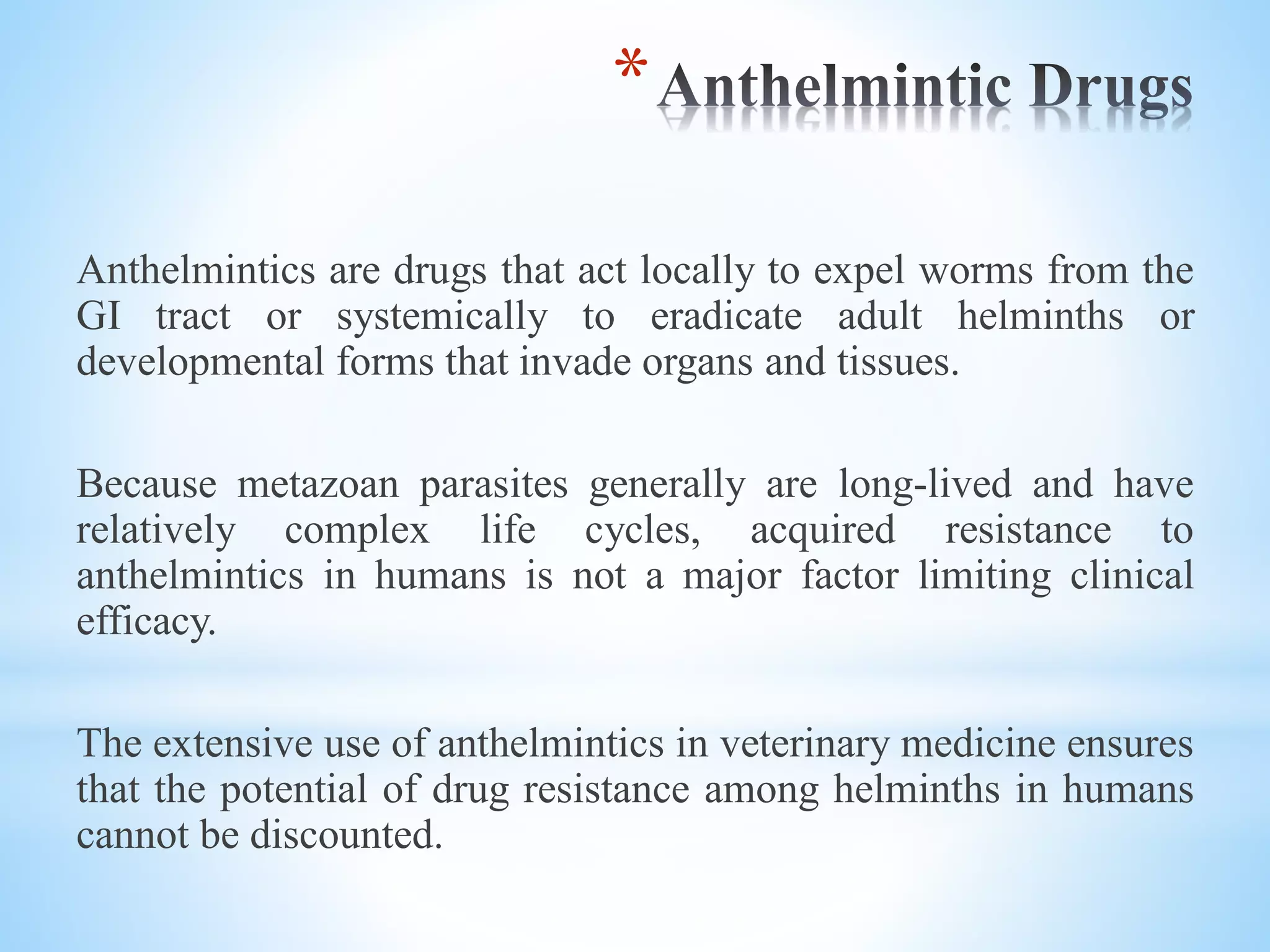 Anthelmintic drugs | PDF