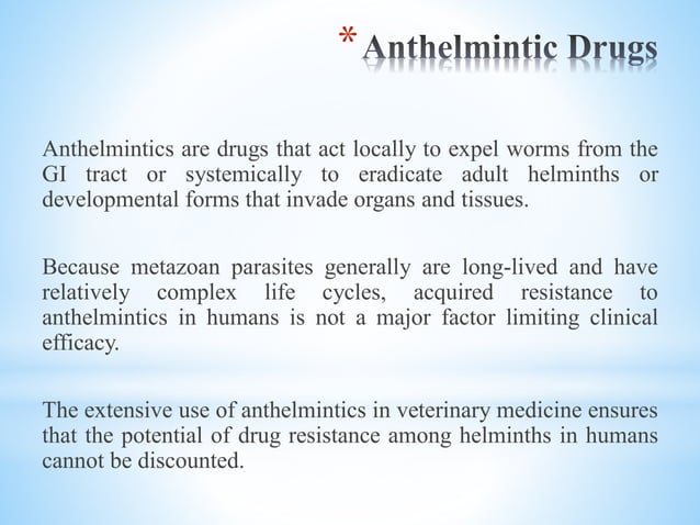 Anthelmintic drugs | PPT