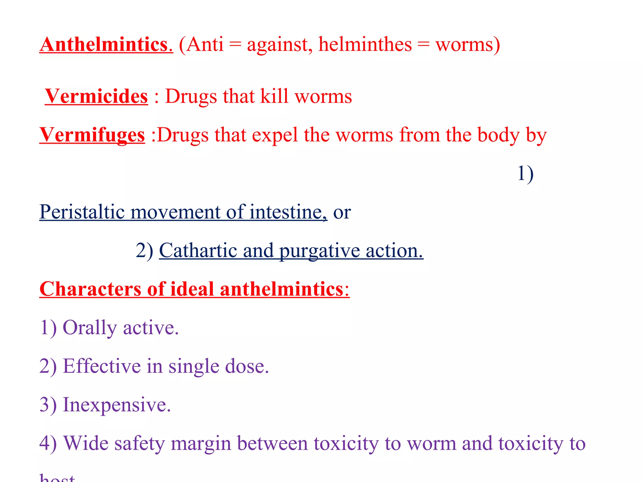 Anthelmintic Drugs | PPT