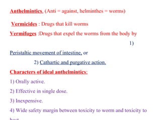 Anthelmintic Drugs | PPT