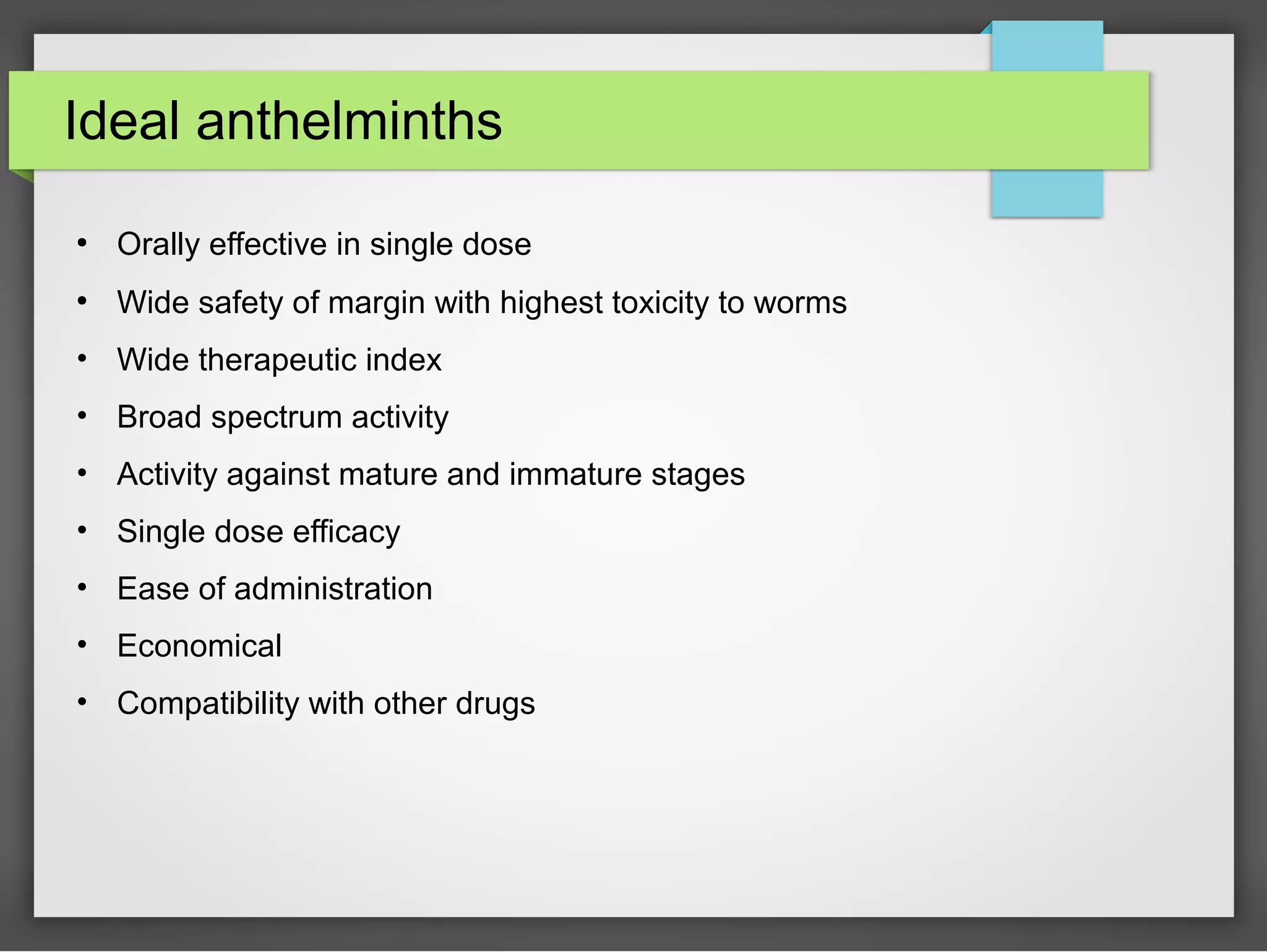 Anthelmintics Pharmacology | PPT