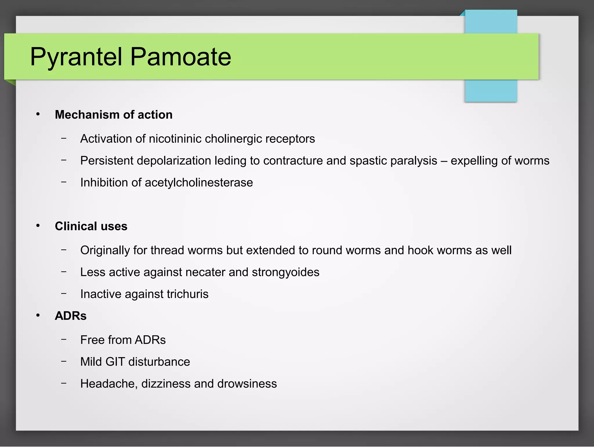 Anthelmintics Pharmacology | PPT
