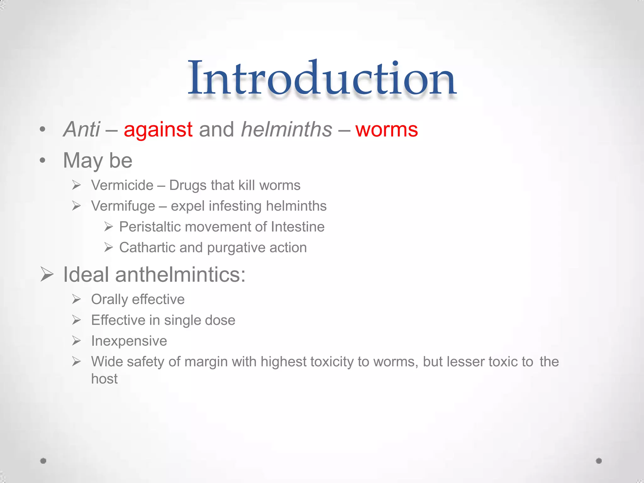 Anthelmintics drdhriti-120918030321-phpapp01 | PPT