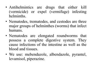 Anthelmintics and Antiprotozoal medications.ppt