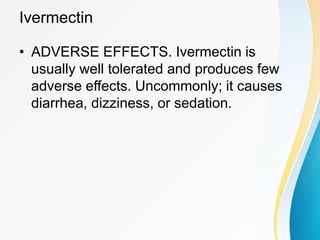 Anthelmintics drugs classification,history,mechanism of action and ...