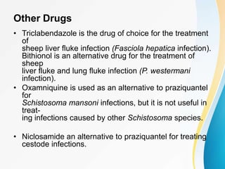 Anthelmintics drugs classification,history,mechanism of action and ...