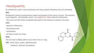 anthelmintic drugs definition classification | PPTX