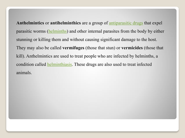 Anthelmintics ppt converted | PPT