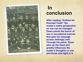 Anthem for Doomed Youth analysis | PPTX