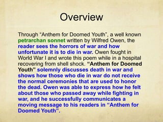 Anthem for Doomed Youth analysis | PPTX