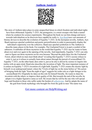 Anthem Essay | PDF