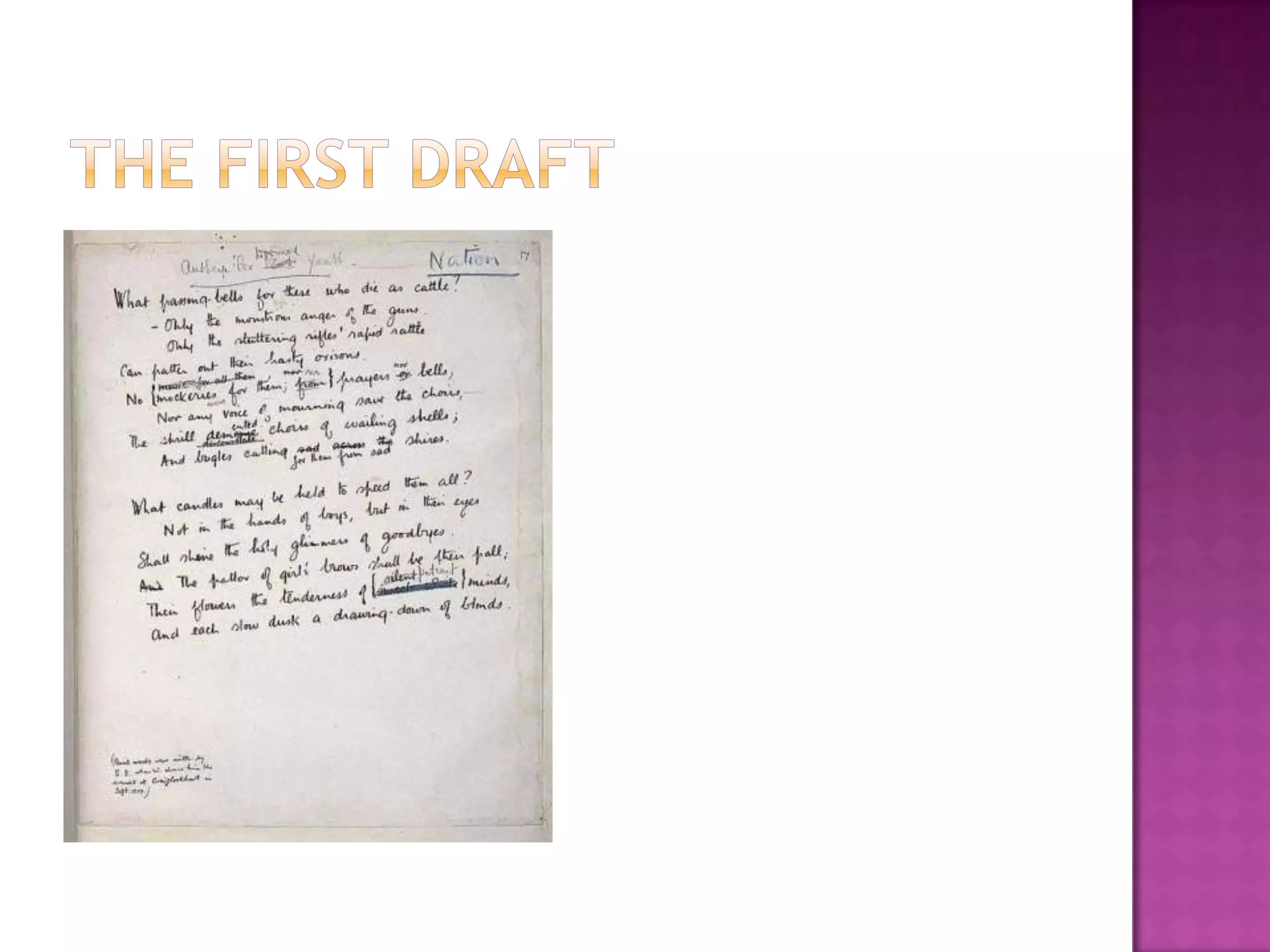 Anthem for doomed youth | PPTX