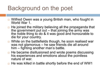 Anthem for doomed youth - Wilfred Owen | PPTX