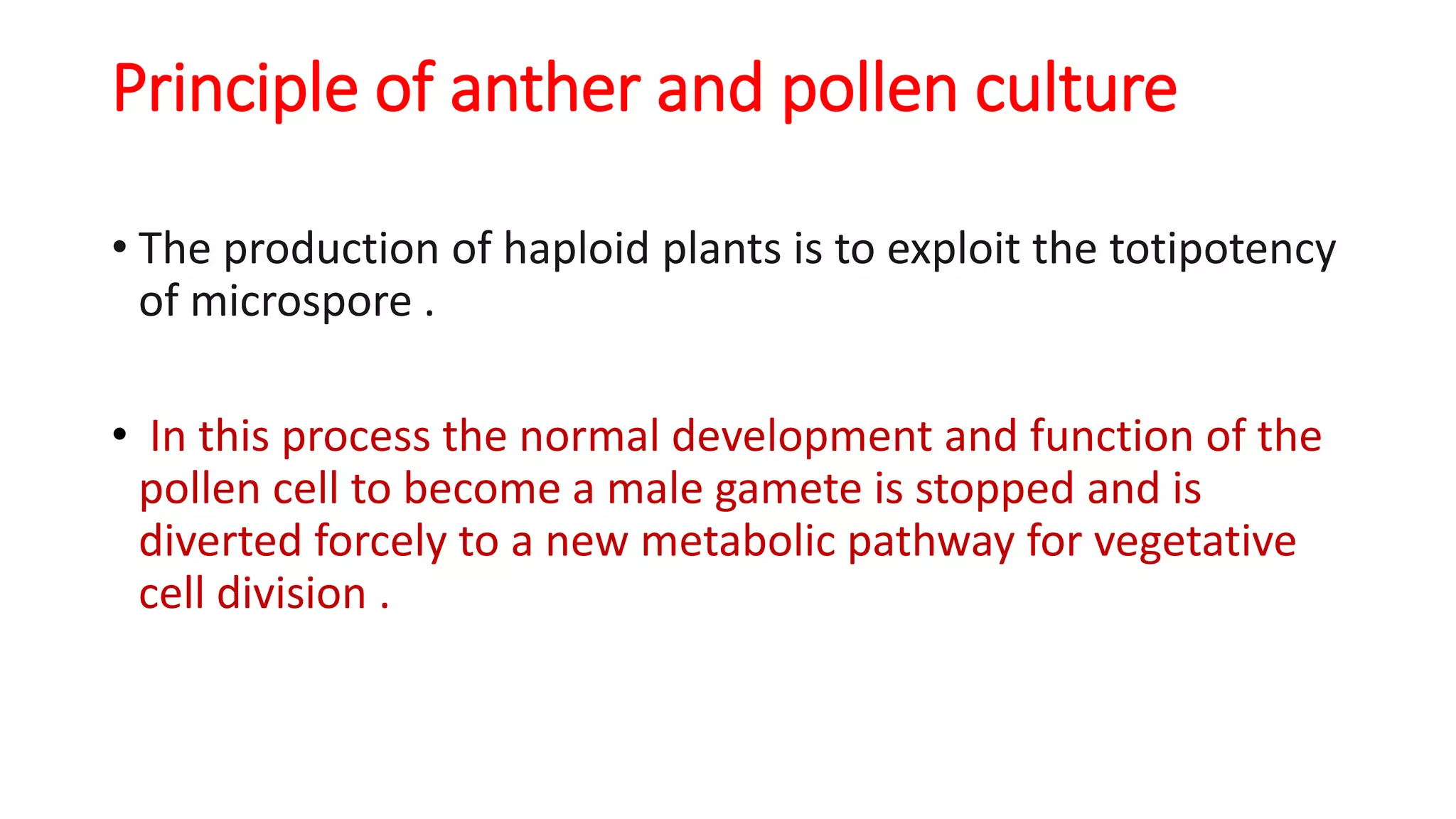 Anther and pollen culture | PPTX