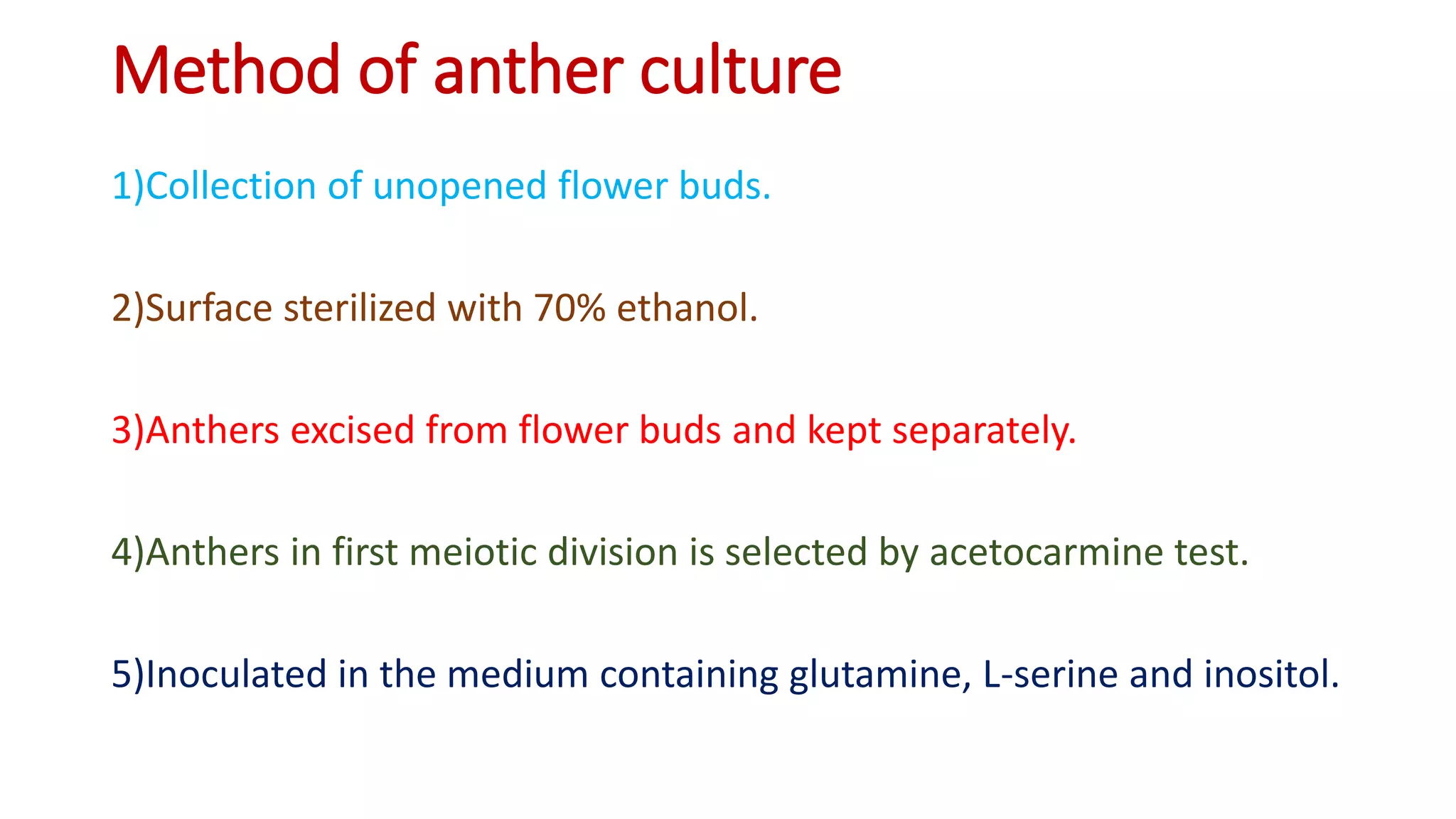 Anther and pollen culture | PPTX