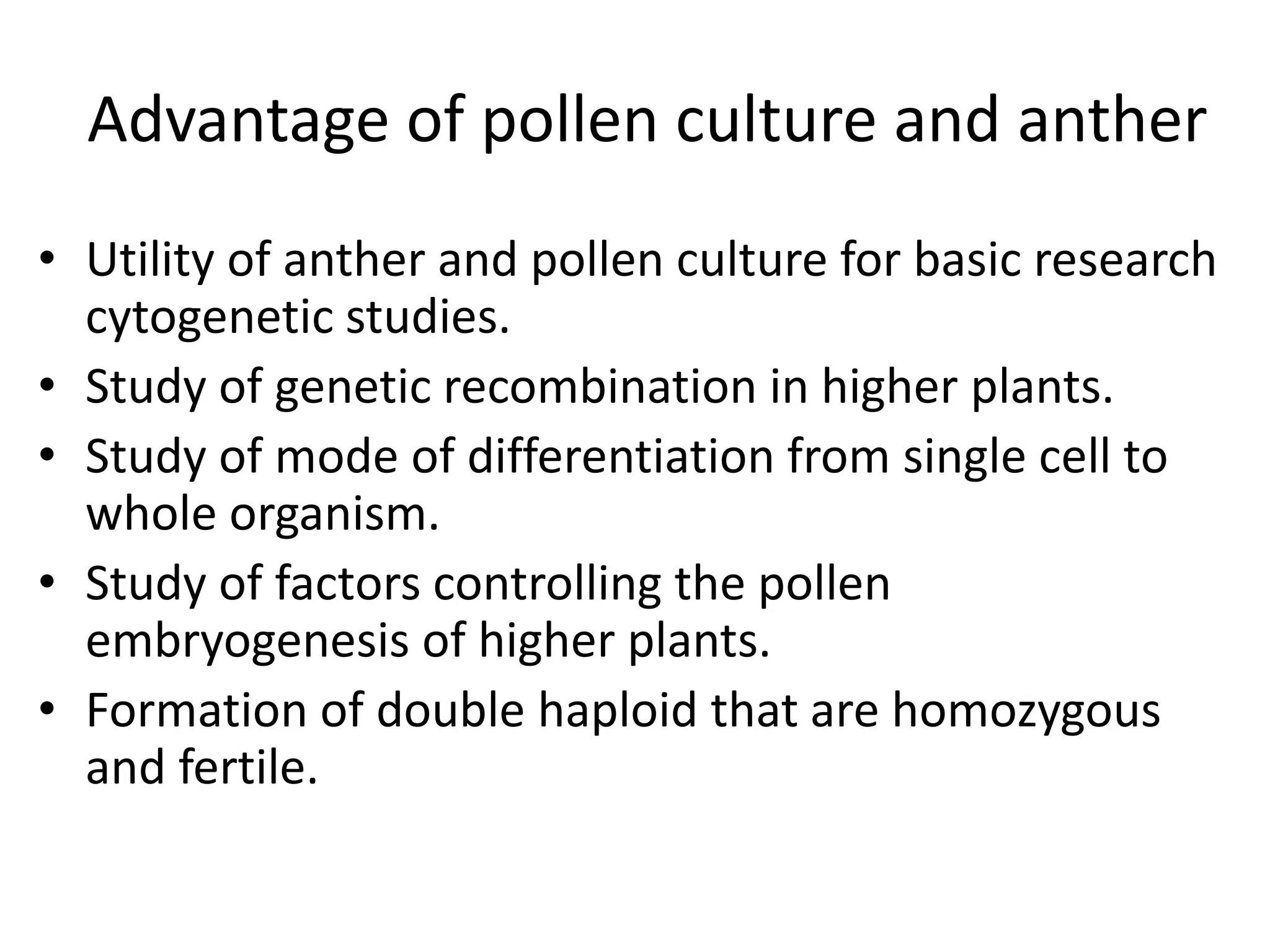 Anther culture and pollen culture | PPTX