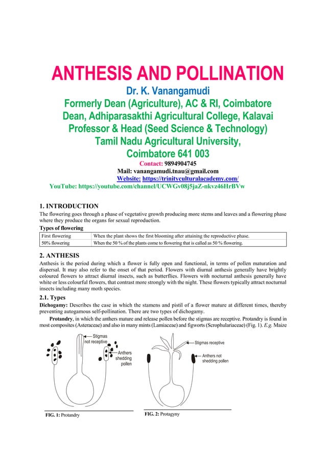 Anthesis and Pollination in crop plants.pdf | Gardening | Home & Garden