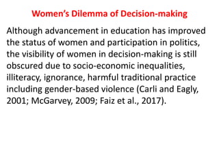 Women’s Decision-Making Position and Political Participation | PPTX