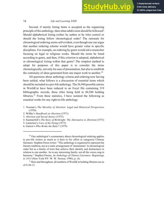 Anthology Of Right-To-Life Literature Establishing The Canonical ...