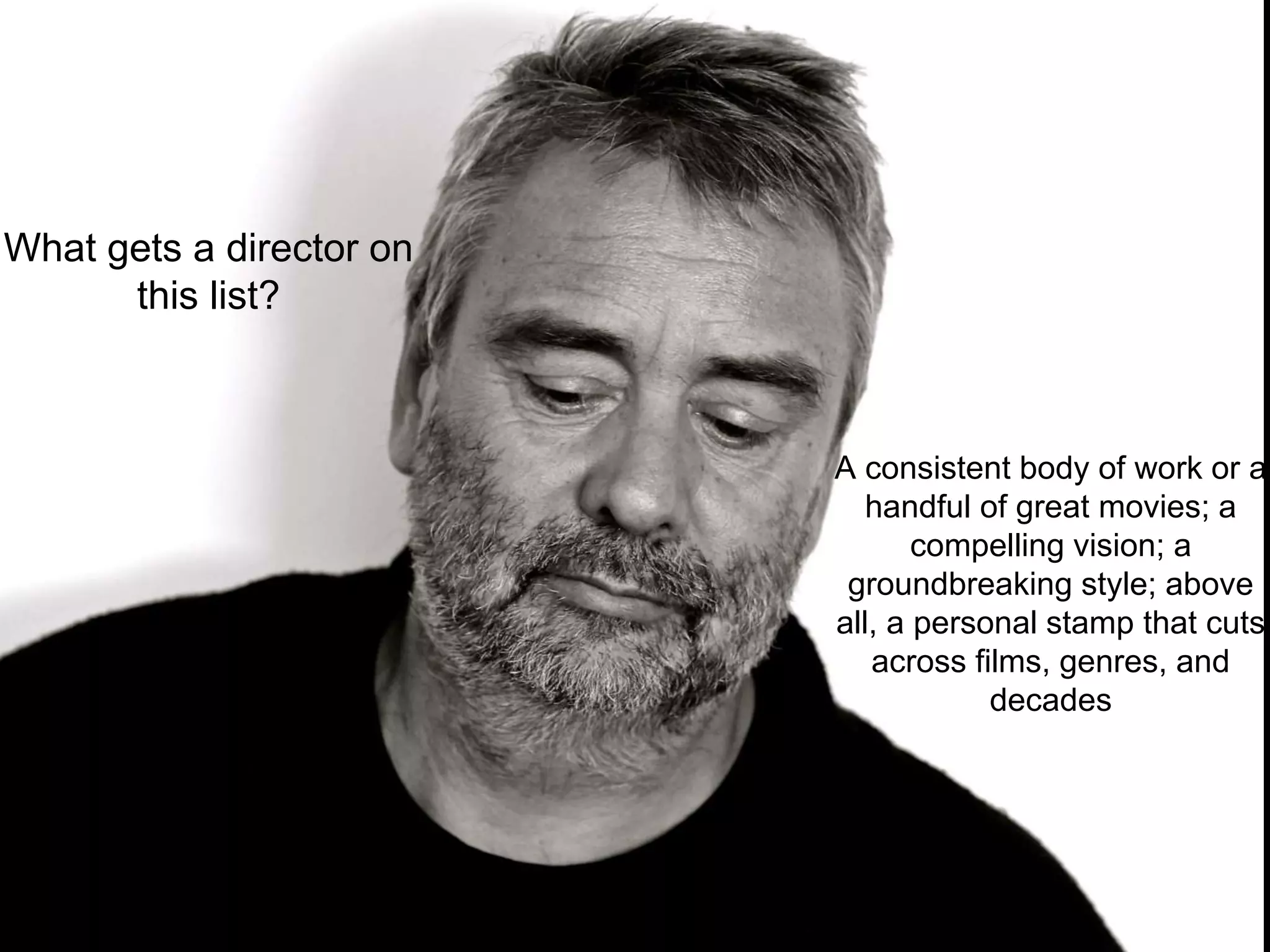 Anthony beyer Presents: greatest film directors and their movies