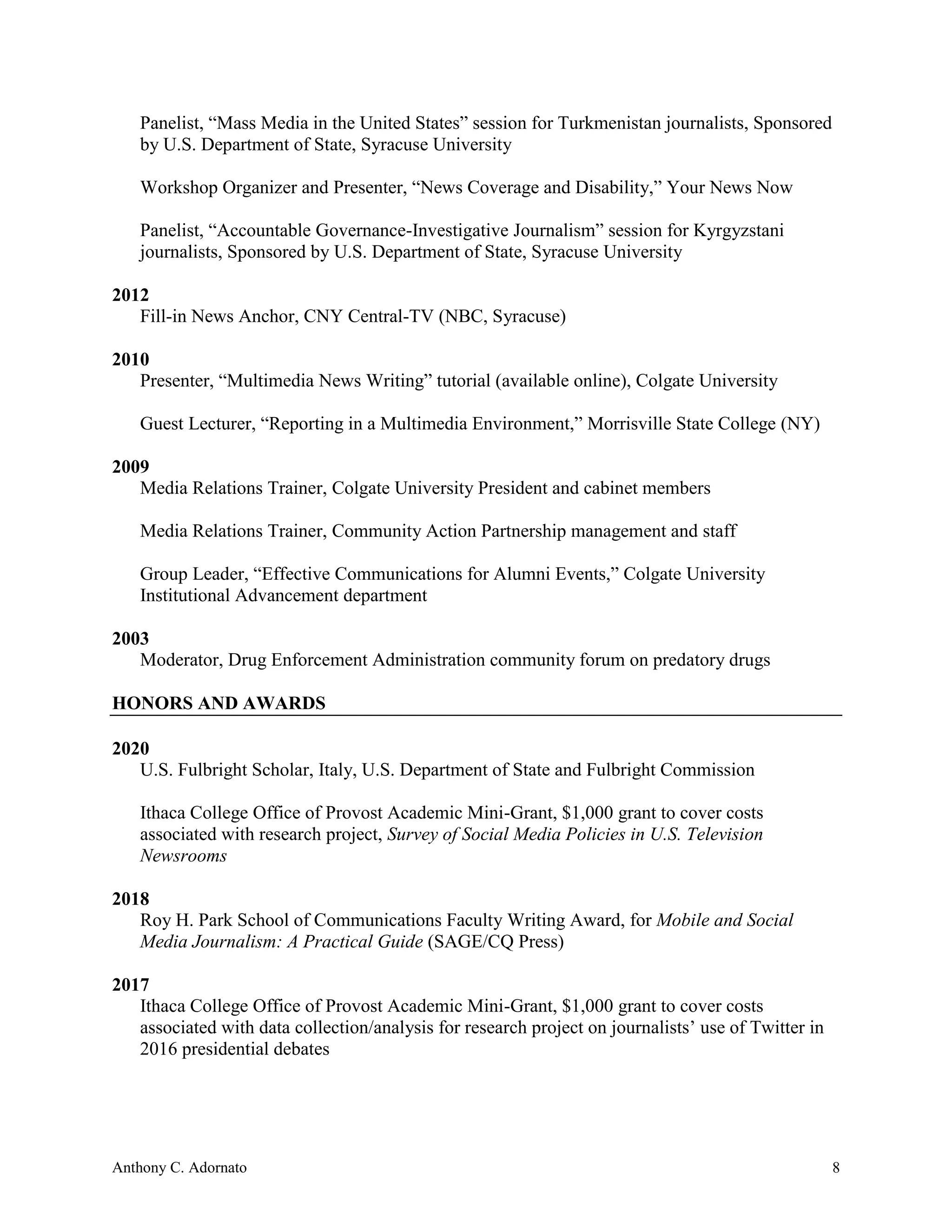 Anthony C. Adornato CV | DOCX