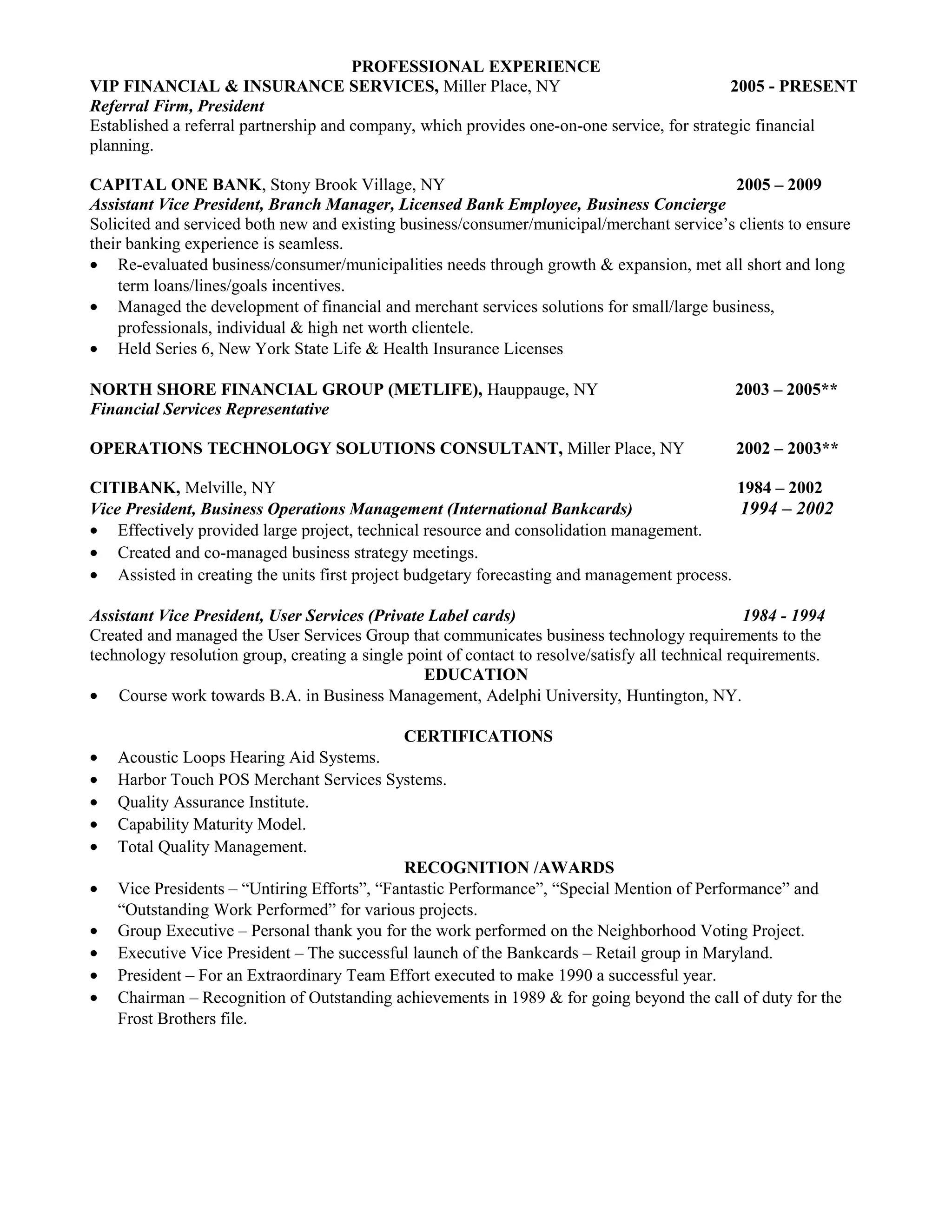 Anthony Carleo's Work Experience | DOC