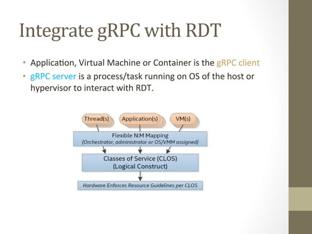 gRPC stack supporting Intel Resource Director technology (RDT) | PPT