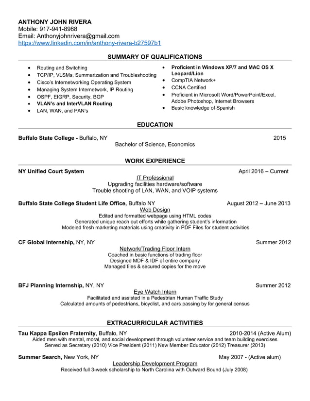 Anthony john rivera resume | PDF