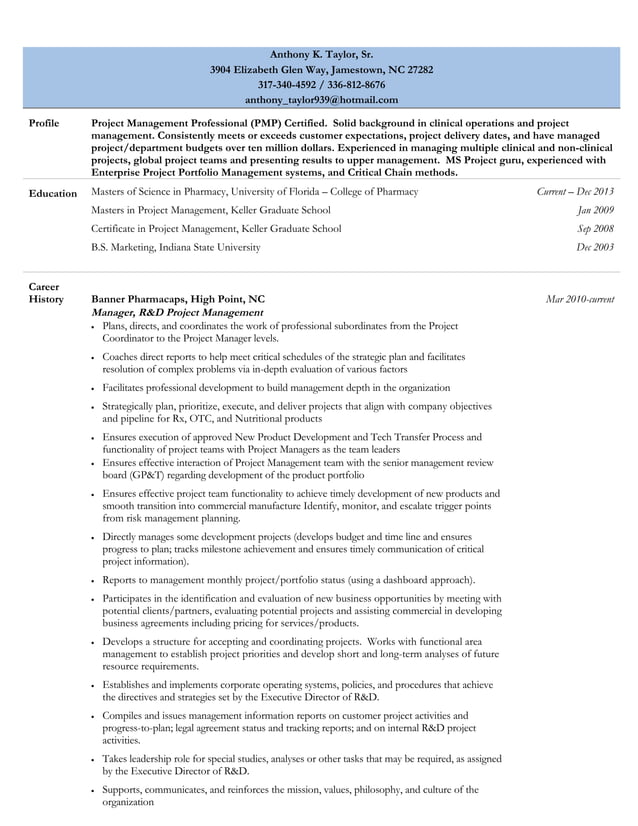 Anthony K Taylor CV | PDF