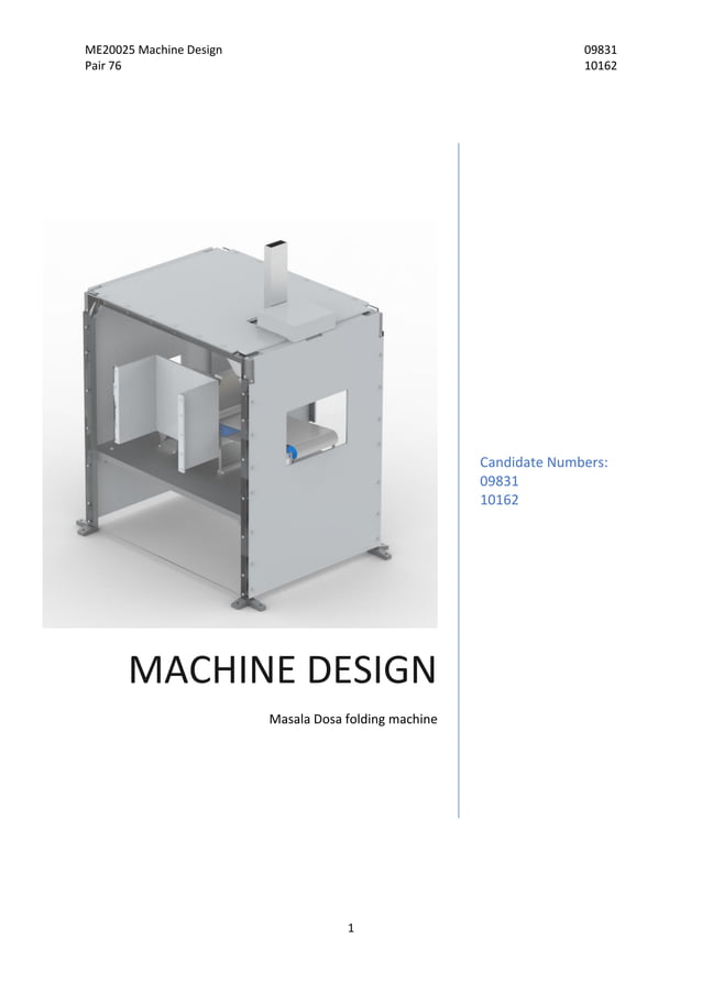 Machine Design Project: Burrito Folding Machine | PDF