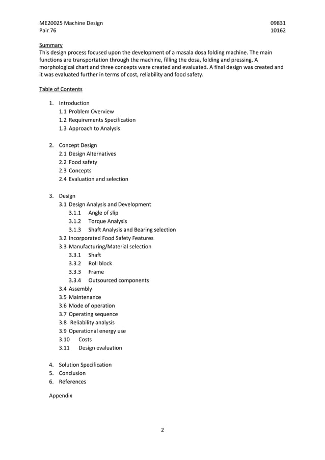 Machine Design Project: Burrito Folding Machine | PDF