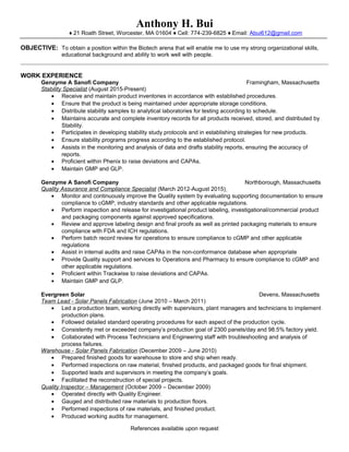 Anthony professional resume | DOC