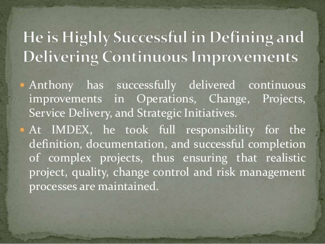 Anthony Raspa Worked for Successful Leadership of the Management | PPT