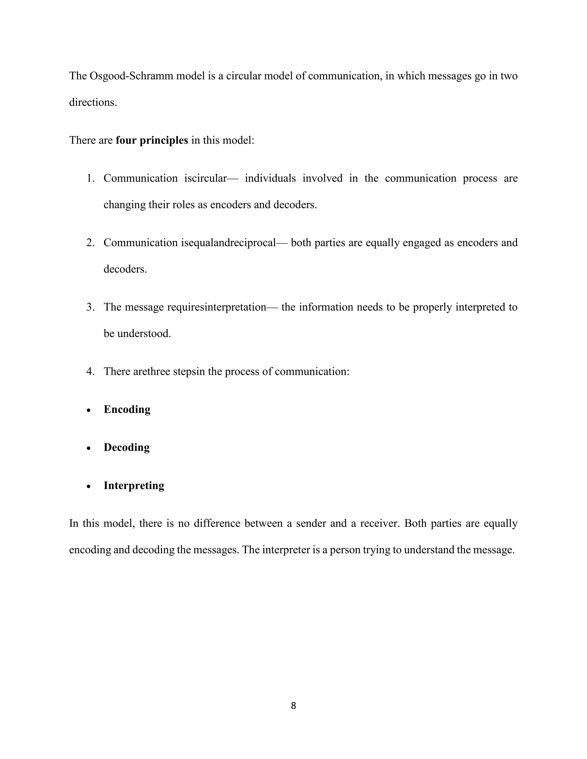 the two models of the communication process | DOCX