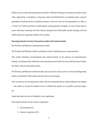 the two models of the communication process | DOCX