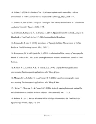 MEASUREMENT OF CAFFEINE IN COFFEE BEANS USING UV/VIS SPECTROPHOTOMETRY.docx