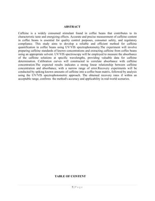 MEASUREMENT OF CAFFEINE IN COFFEE BEANS USING UV/VIS SPECTROPHOTOMETRY.docx