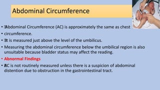 ANTHOPROMETRIC MEASUREMENT of various parameter like height, weight ...