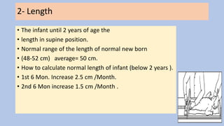 ANTHOPROMETRIC MEASUREMENT of various parameter like height, weight ...