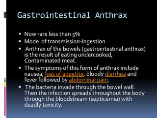 Gastrointestinal Anthrax Disease