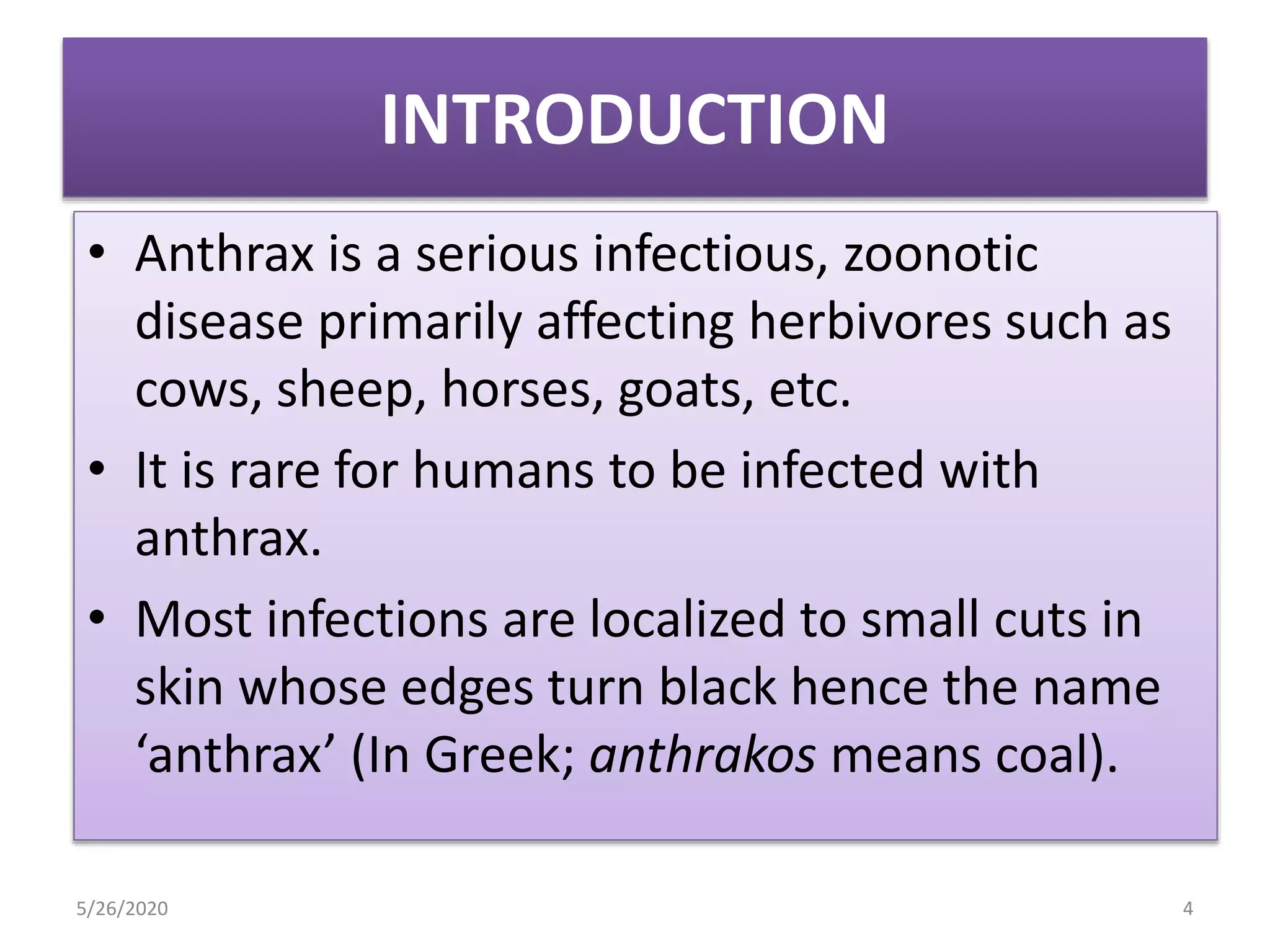 Anthrax | PPTX | Infectious Diseases | Diseases and Conditions