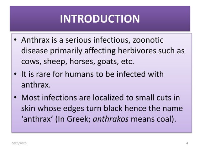 Anthrax | PPTX | Infectious Diseases | Diseases and Conditions