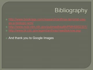 Anthrax | PPTX | Infectious Diseases | Diseases and Conditions