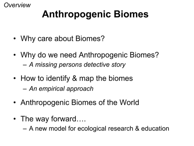 Anthromes | PPT