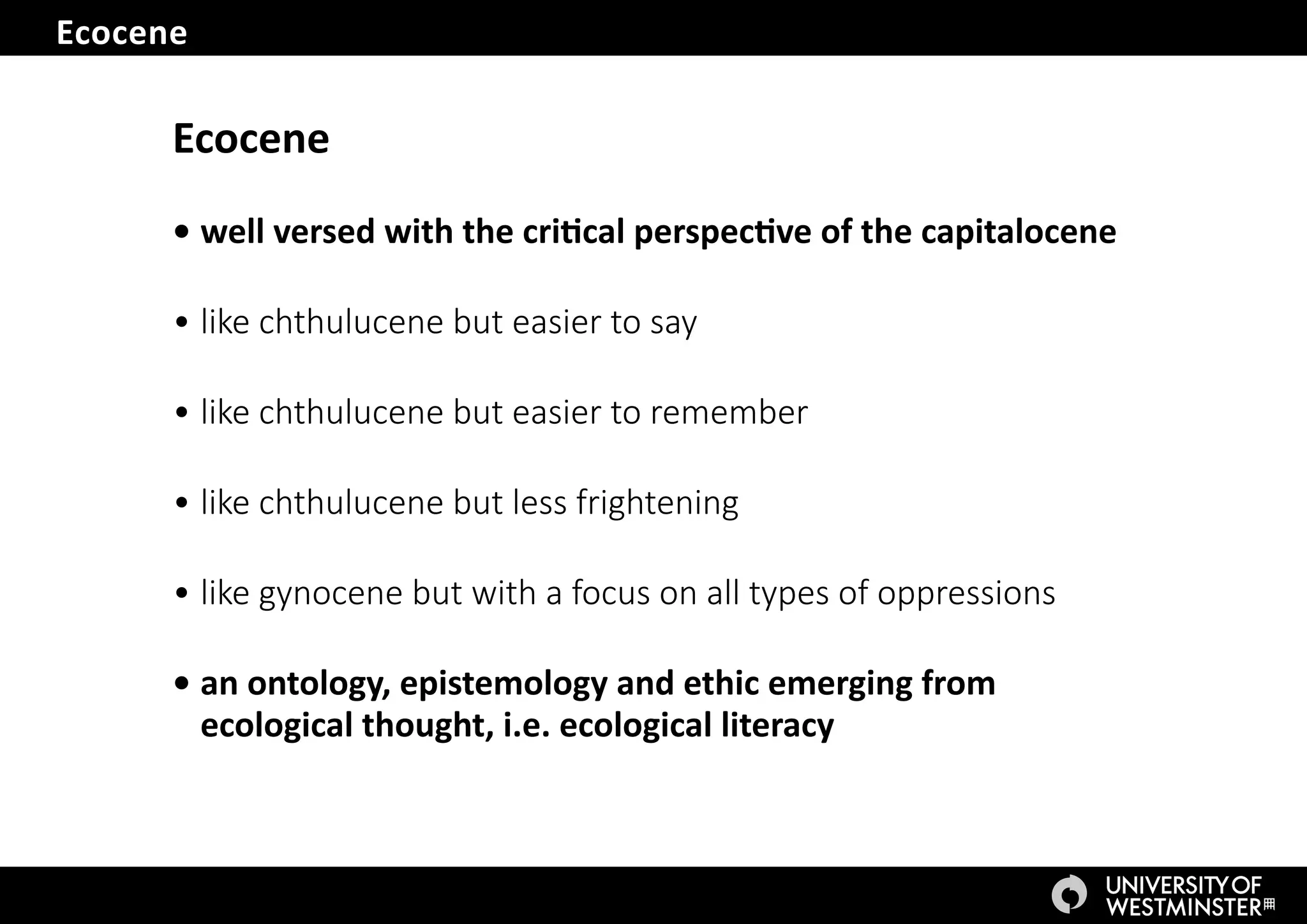 Naming the Epoch: Anthropocene, Capitalocene, Ecocene | PDF