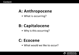 Naming the Epoch: Anthropocene, Capitalocene, Ecocene | PDF