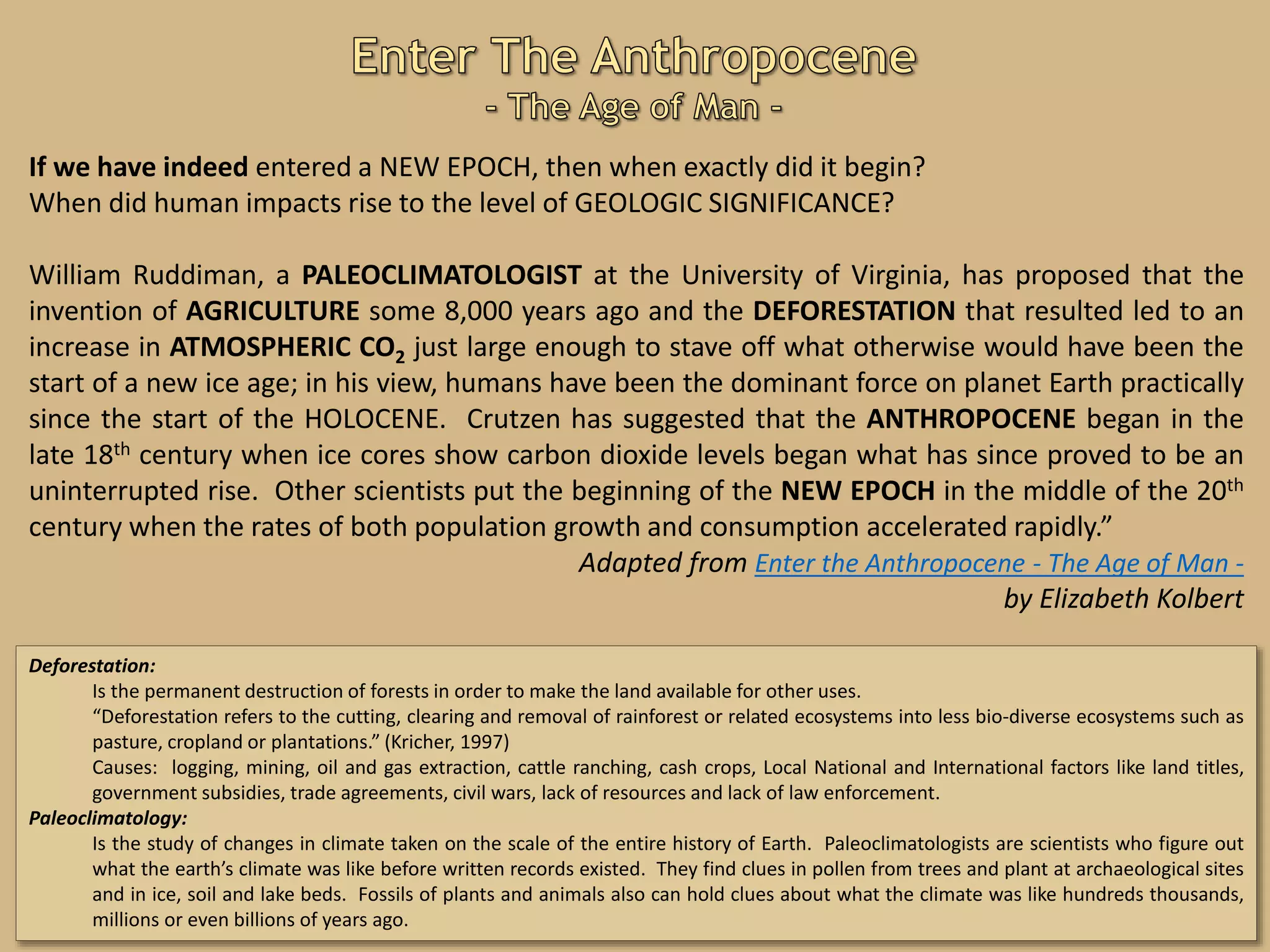 Anthropocene: 'The Age of Man' | PPSX