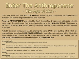Anthropocene: 'The Age of Man' | PPSX